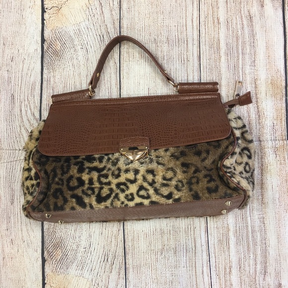 Bags | Furry Animal Print Bag | Poshmark